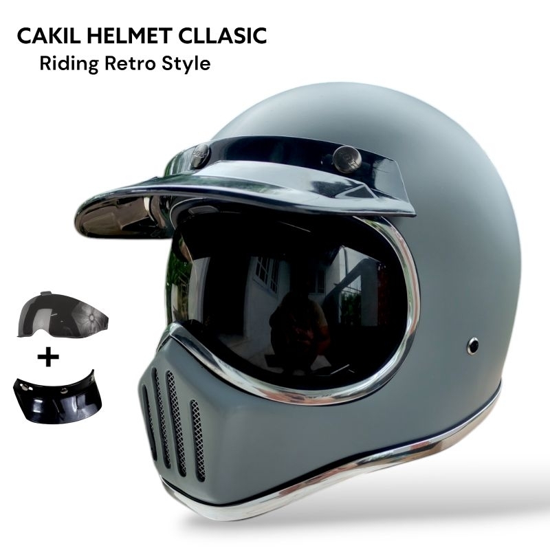 Jual HELM CAKIL PREMIUM SET VISOR PET HELMET | Shopee Indonesia