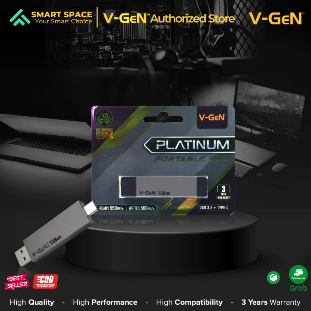 Jual SSD Portable V-GeN Platinum 128GB 256GB 512GB 1TB USB 3.2 Type C ...