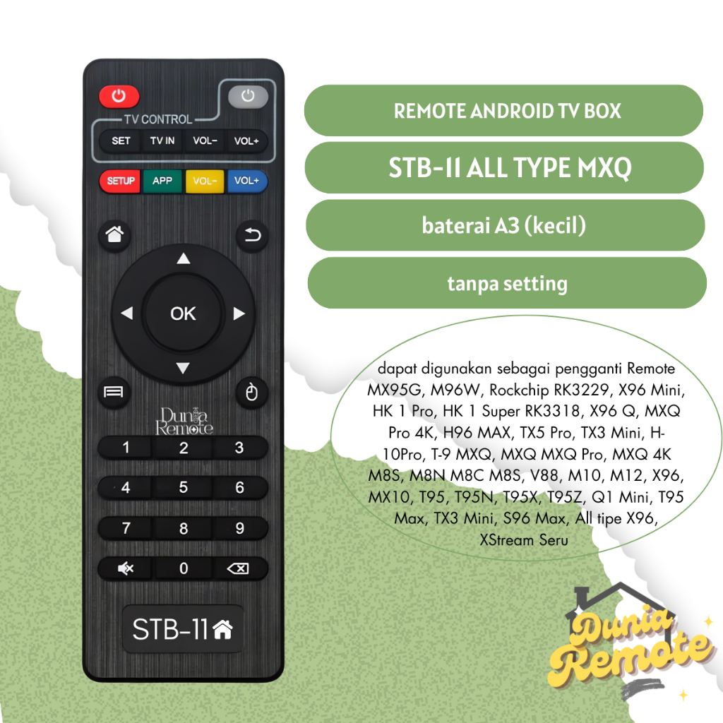 Jual Remot Remote ANDROID TV BOX MULTI STB-11 ALL TYPE MXQ MX10 H96 V88 ...