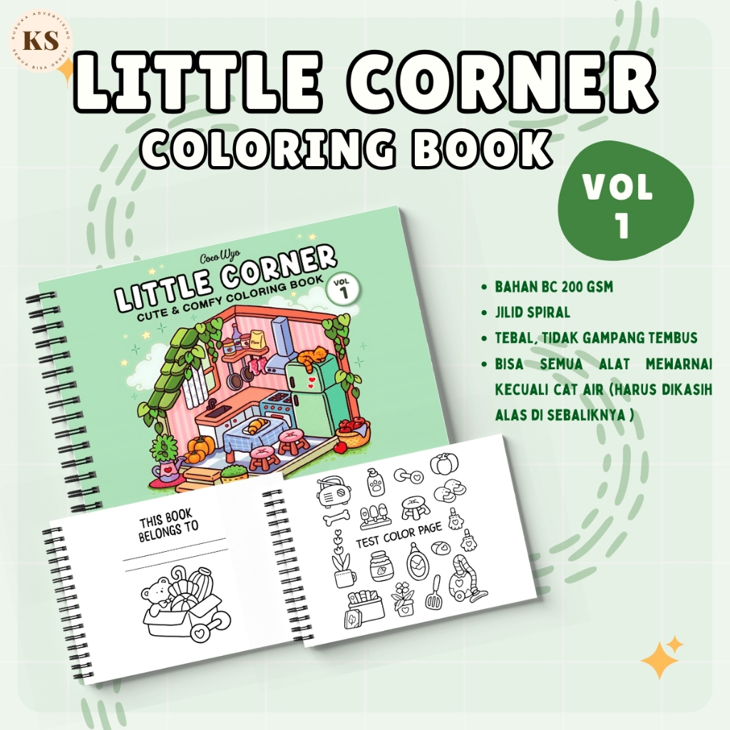 Jual LITTLE CORNER VOL 1 Healing Coloring Book UKURAN A5 DAN A4 For ...