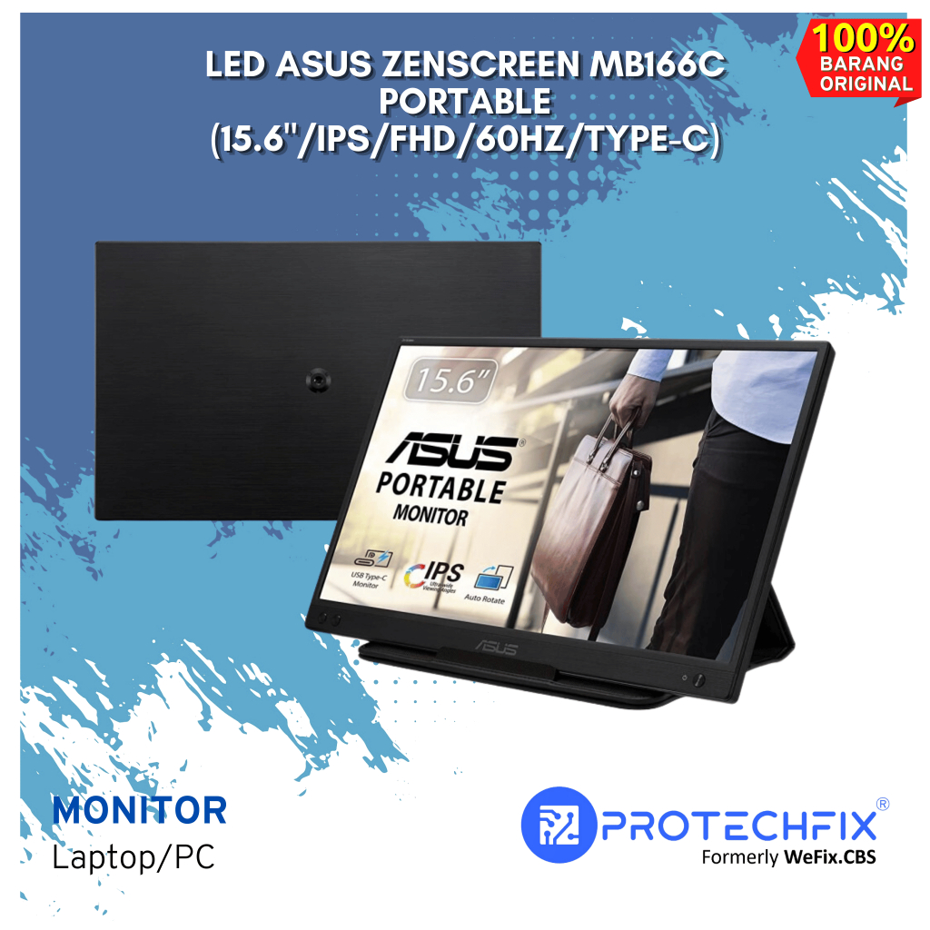 Jual Monitor LED ASUS ZenScreen MB166C Portable (15.6"/IPS/FHD/60Hz ...