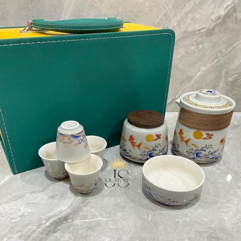 Jual TEA SET JEPANG KERAMIK 7IN1 PREMIUM TEA SET KERAMIK PREMIUM FREE ...