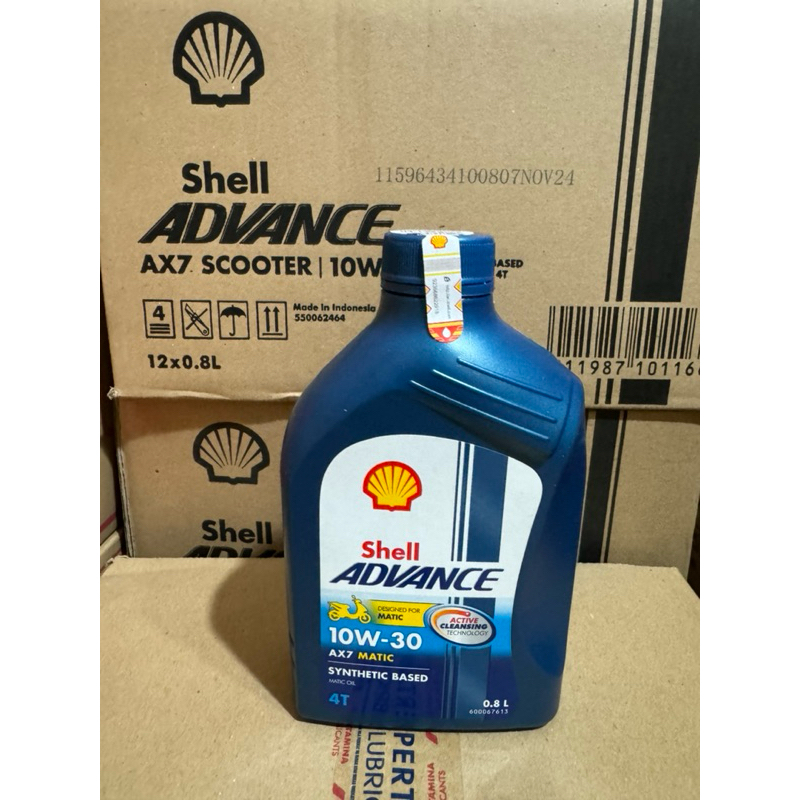 Jual Oli motor matic Shell AX7 sae 10w-30 800ml 0.8liter oli pabrik ...