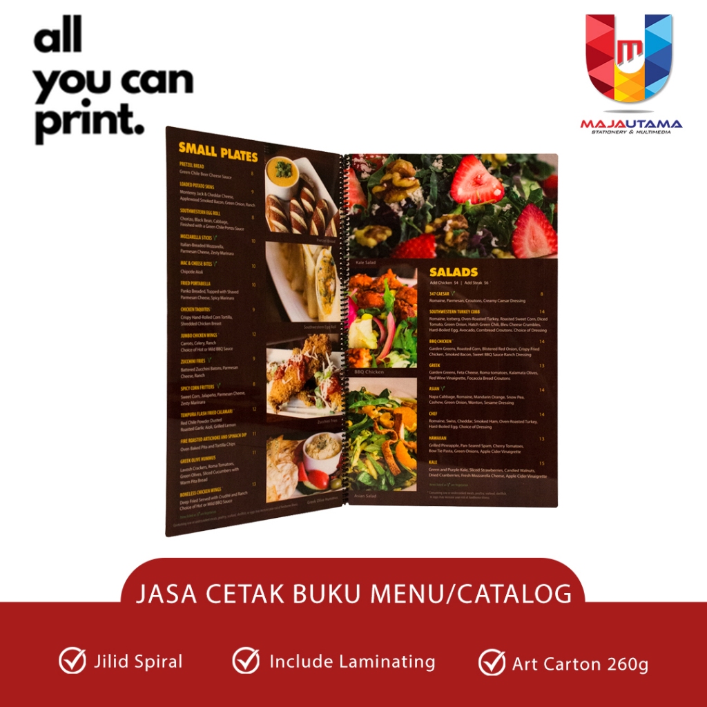 Jual JASA CETAK MENU | Buku Menu | Katalog | Menu Makanan, Menu Minuman ...