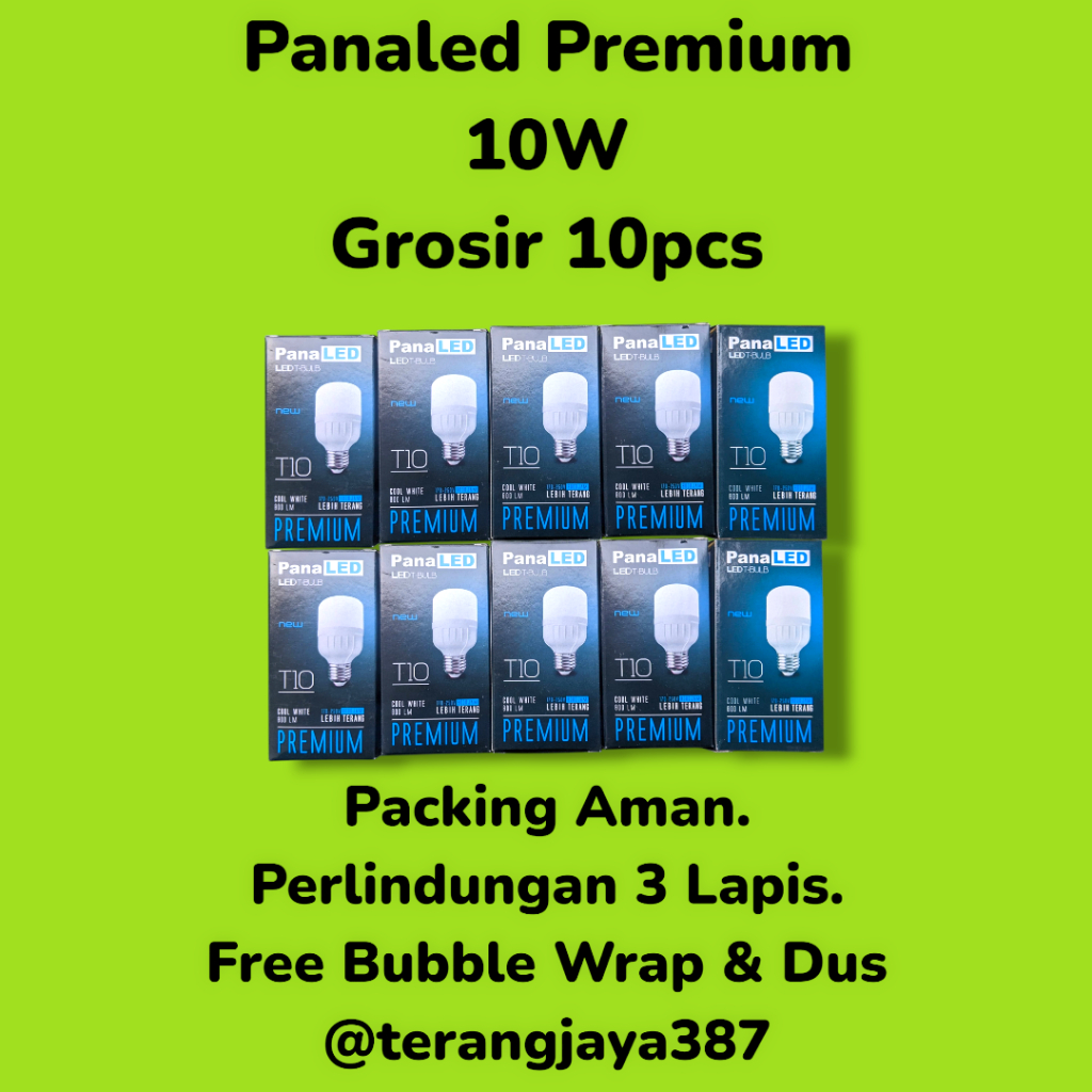 Jual Panaled Premium 10W Lampu Led Bulb Grosir isi 10pcs | Shopee Indonesia