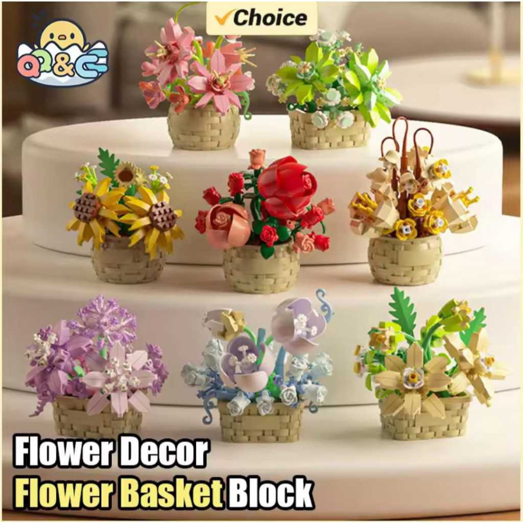 Jual YIGAO Buket Tanaman Pot DIY Building Block Mainan Brick Keranjang ...