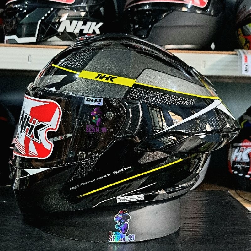 Jual HELM NHK MARK 1 ELITE ANOMALISTIC BLACK YELLOW RHD LENS SINGLE ...