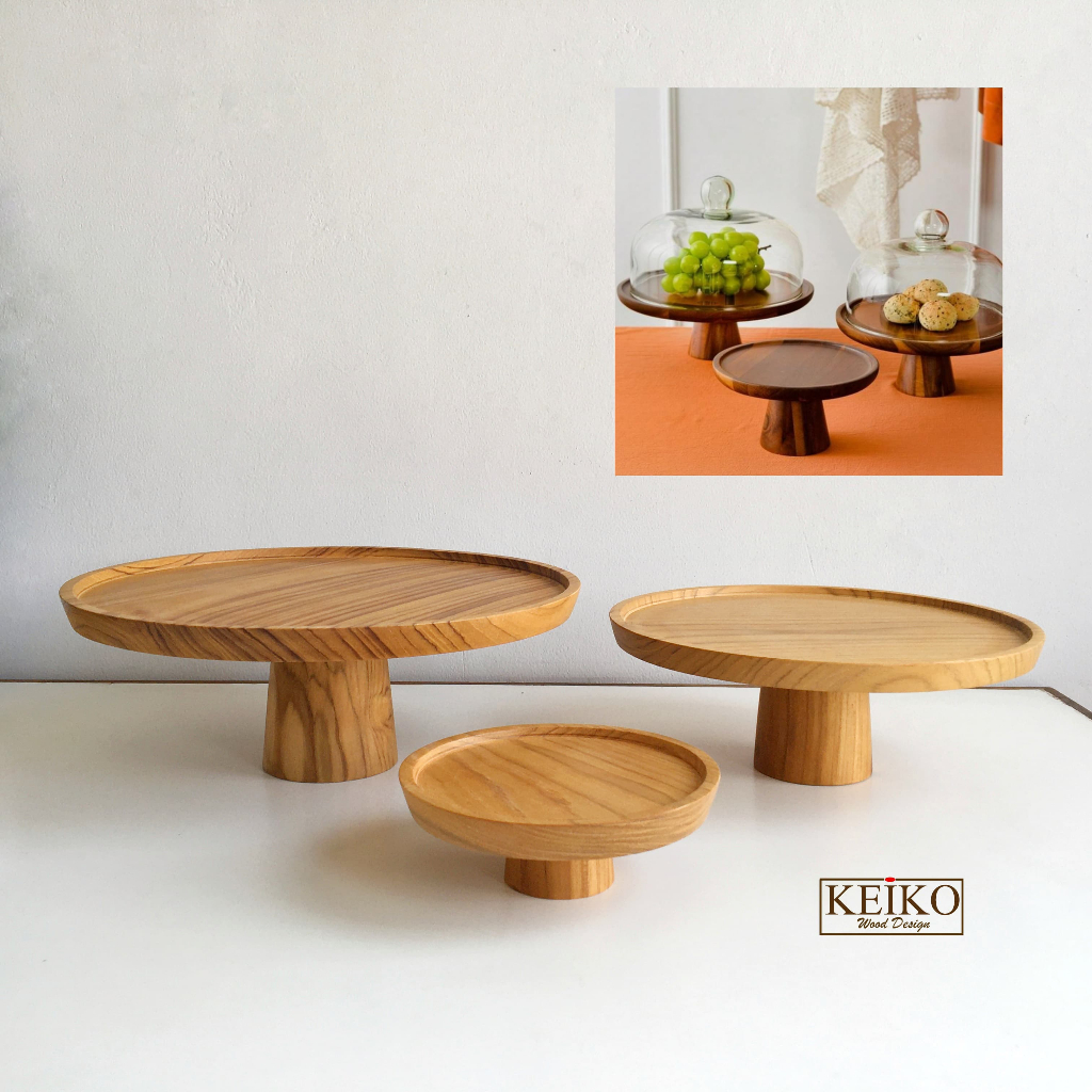 Jual Tatakan Kue Stand Cake Dessert tray kayu / Wood Showcase Display ...