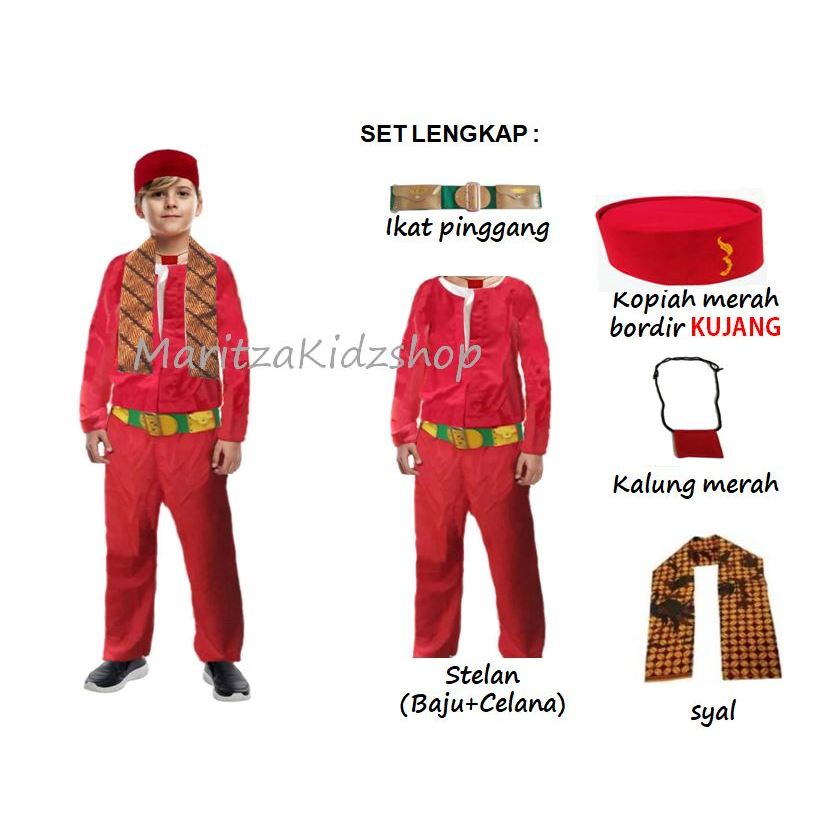 Jual Baju Pangsi Kostum Adat Betawi Anak Si Pitung | Shopee Indonesia