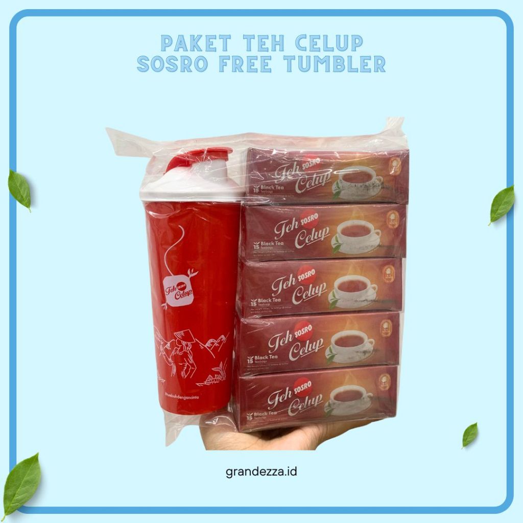 Jual Paket Teh Celup Sosro 15 Bag isi 5 Box Free Tumbler Sosro | Shopee ...