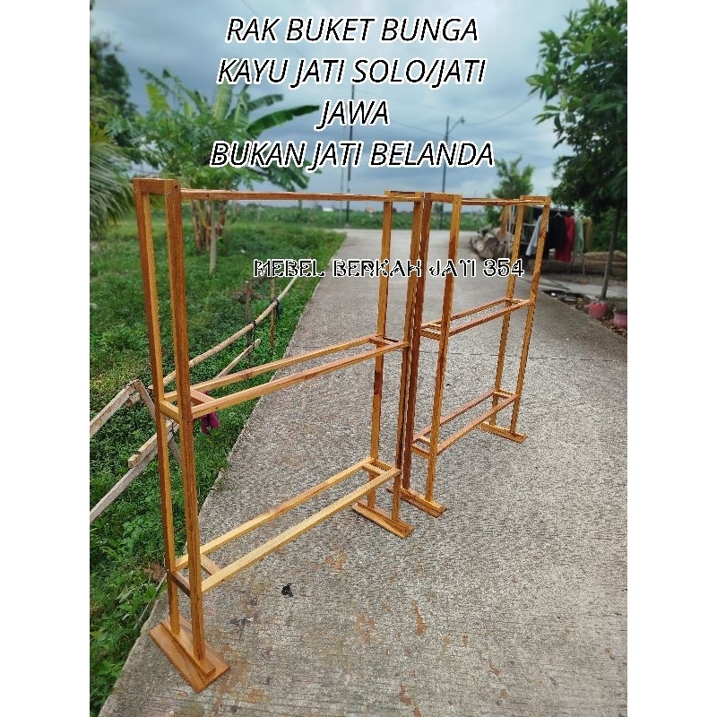 Jual BIG PROMO Rak buket kayu jati jawa estetik UKURAN KOMPLIT BISA ...