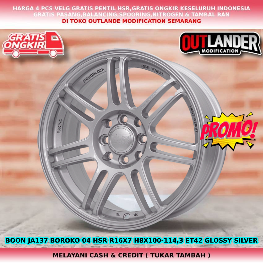 Jual Velg racing hsr boon r16 silver vios city rocky raize avega mazda2 ...