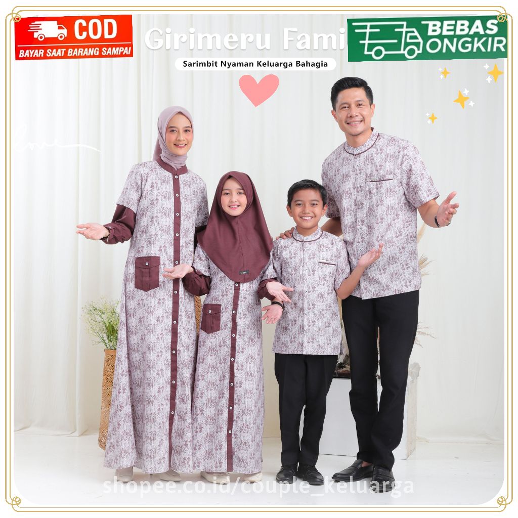 Jual Sarimbit Keluarga 2025 Lebaran Premium Lubi GIRIMERU FAMILY MAROON ...
