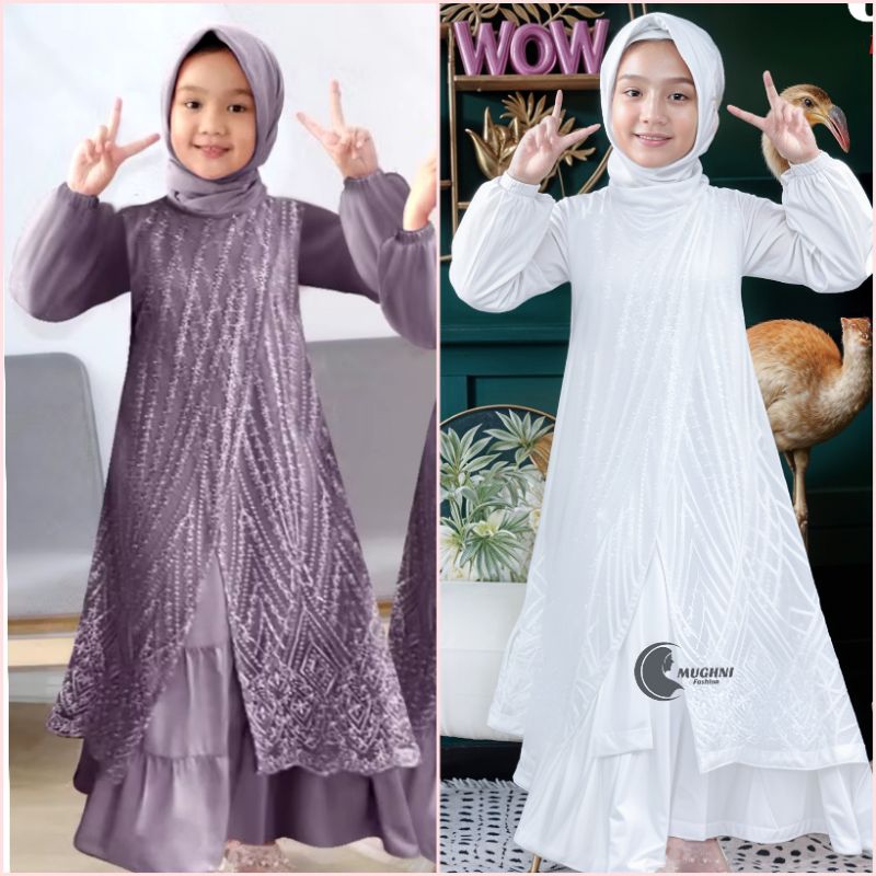 Jual Olivia Set Gamis Anak Perempuan Putih Brukat 1-13 Tahun Manasik Haji Anak Pesta Kondangan ...