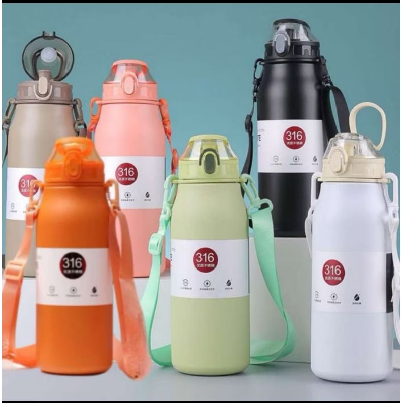 Jual Tumbler termos Stainless steel SUS 316 dengan Tali panjang ukuran 600 ml/800 ml/1000ml ...
