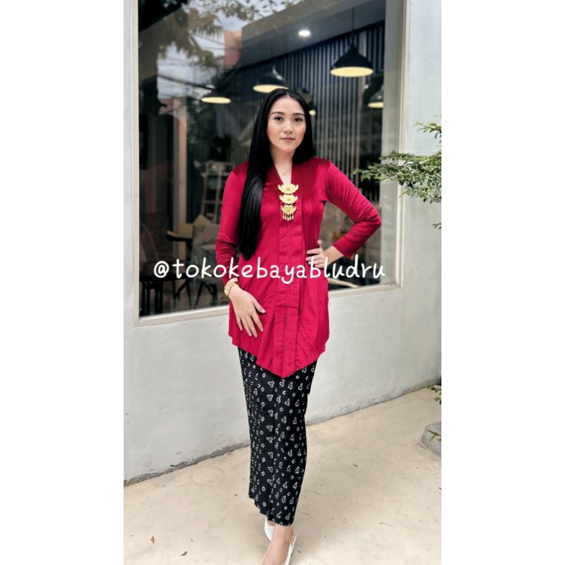 Jual KEBAYA BLUDRU KARTINI MERAH MERAH CANTIK PREMIUM - BROSS SANTIKKK ...