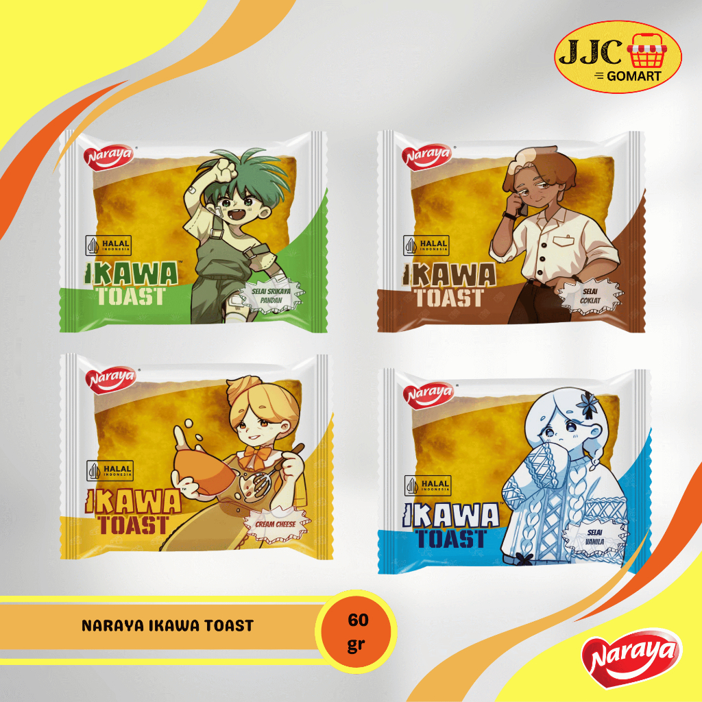 Jual Naraya Ikawa Toast 60gr | Coklat | Cheese | Vanila | Srikaya ...
