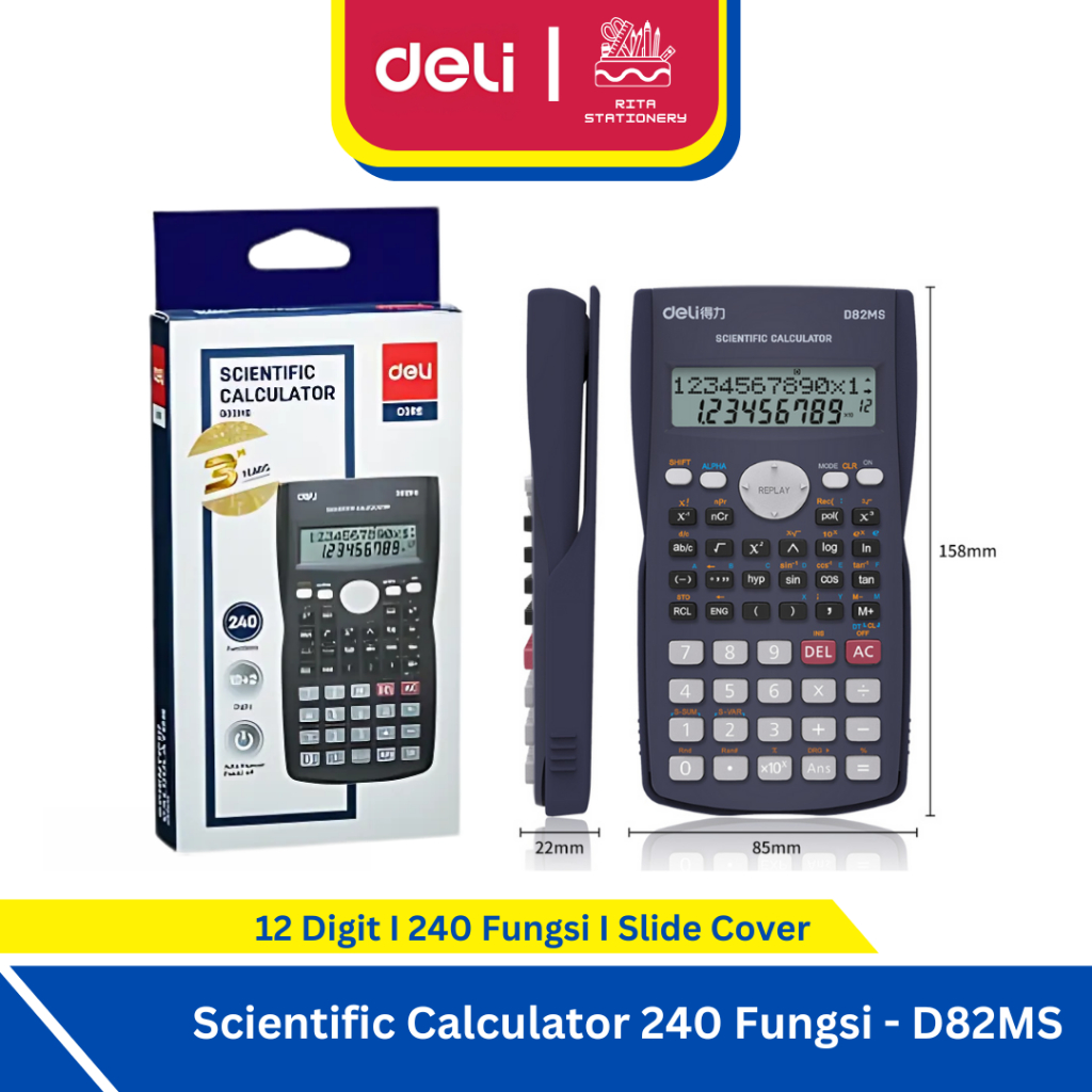 Jual Deli Calculator Scientific 240 Fungsi / kalkulator sekolah ...