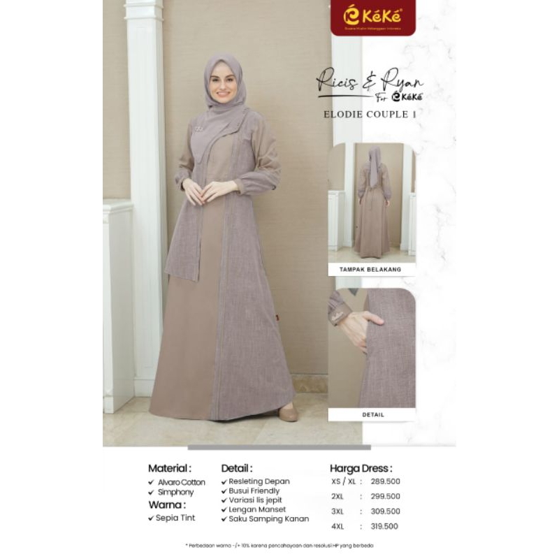 Jual Gamis Cantik Keke/Elodie 01 dan Elodie 02/Seragam pengajian ...