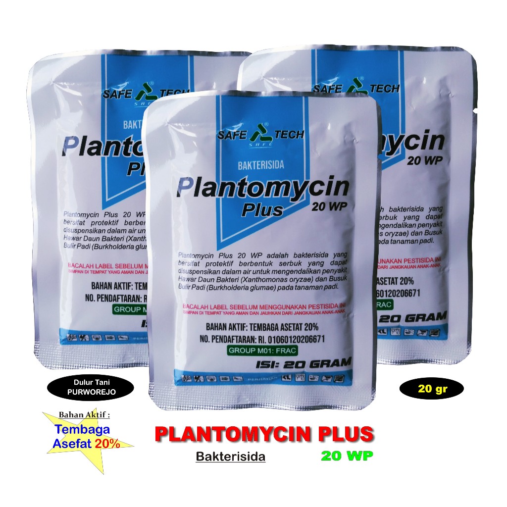 Jual Bakterisida PLANTOMYCIN PLUS 20 gram Tembaga Asefat 20% | Shopee ...