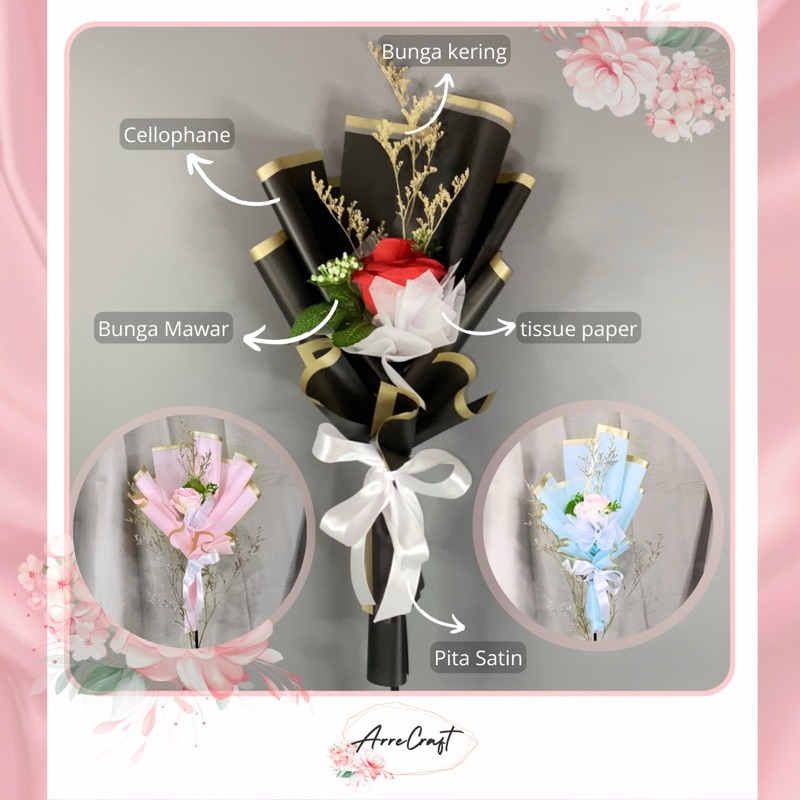 Jual Buket bunga mawar mini /Bouquet/bucket bunga palsu / Bunga mawar ...