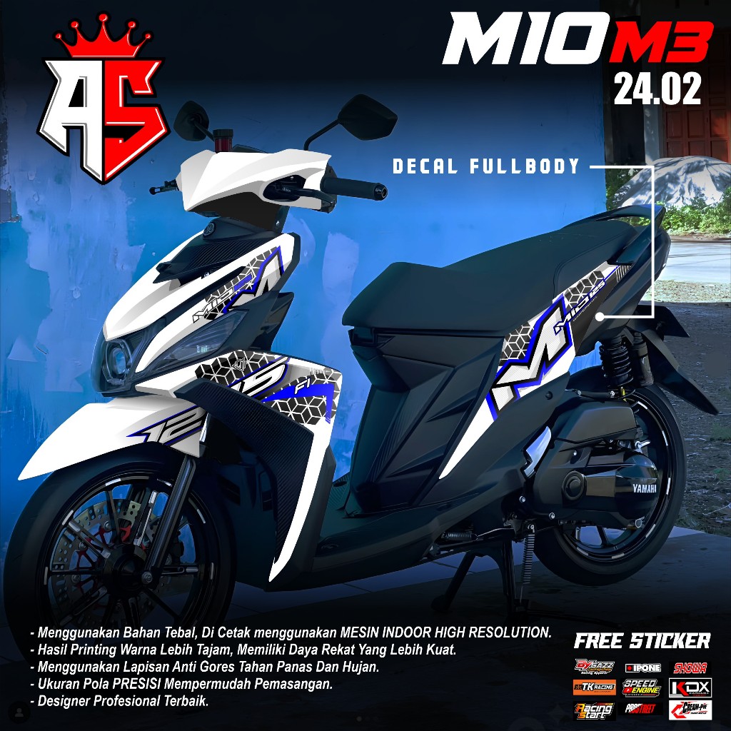 Jual COD Terbaru Decal Sticker Yamaha Mio M3 125 Full body - Stiker ...