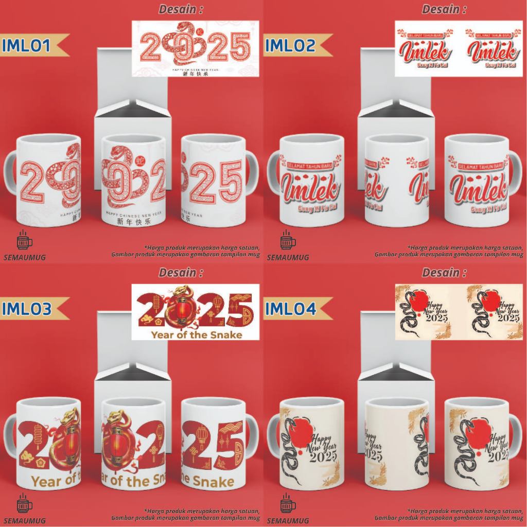 Jual MUG IMLEK 2025 EDITION TAHUN ULAR KADO HAMPERS IMLEK CAP GO MEH ...