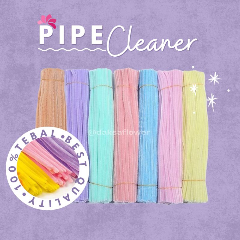 Jual [100pcs] PREMIUM PIPE CLEANER MERCY, TEBAL 6-8mm, Macaron ...