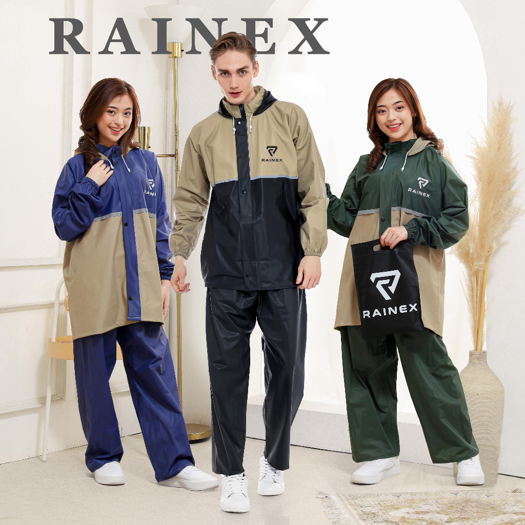 Jual JAS HUJAN/MANTEL SET HOODIE PREMIUM QUALITY BY RAINEX RAINCOAT (PRIA & WANITA) Minim Rembes ...