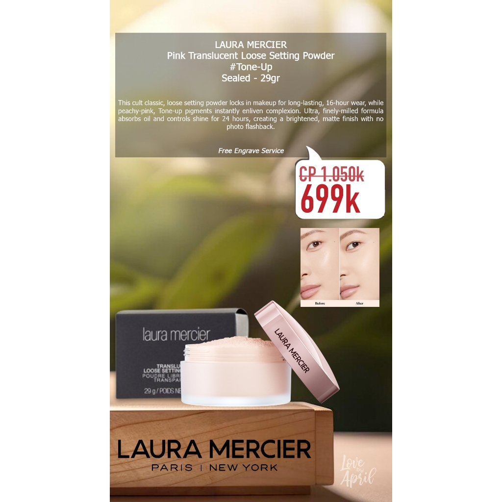 Jual Laura Mercier Pink Translucent Loose Setting Powder #Tone-Up 29g ...
