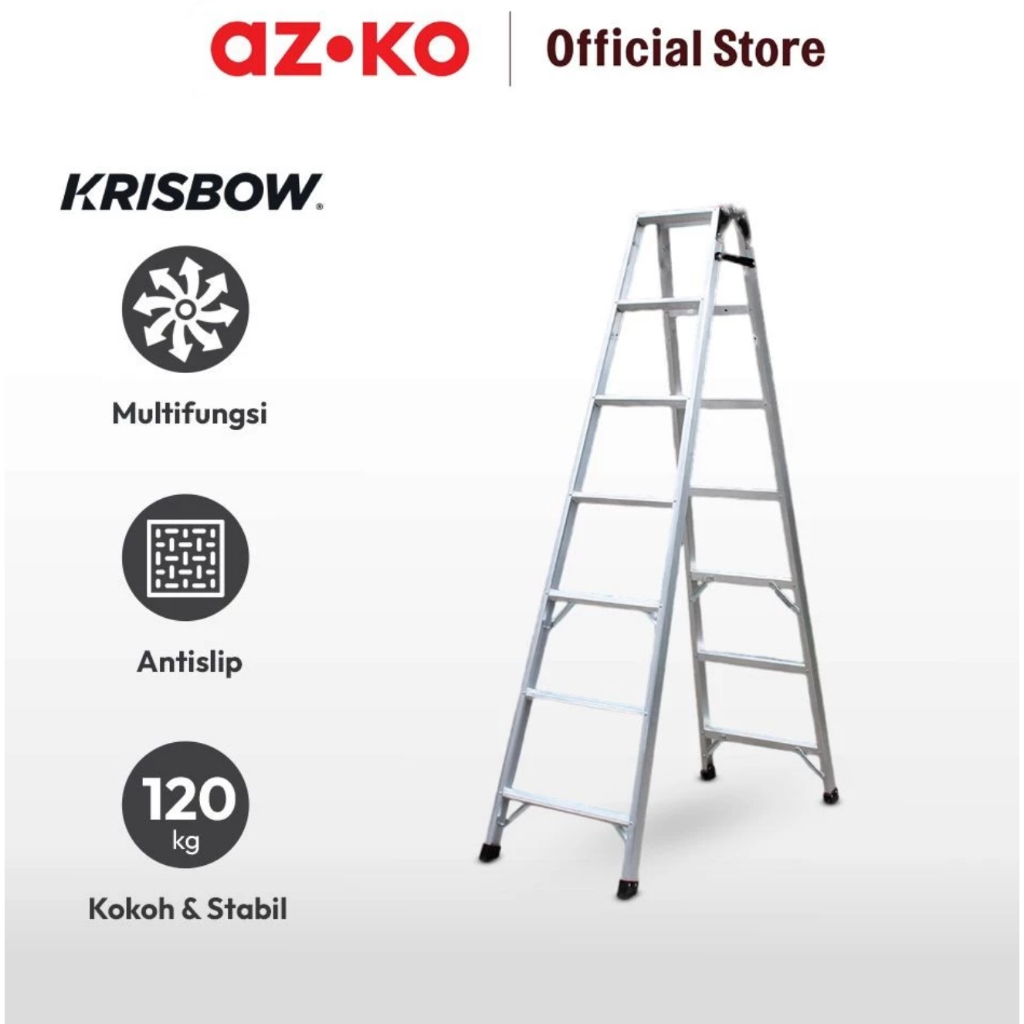 Jual KRISBOW 1.8 Mtr Tangga Lipat Aluminium Basic 2 in 1 6 Step ...