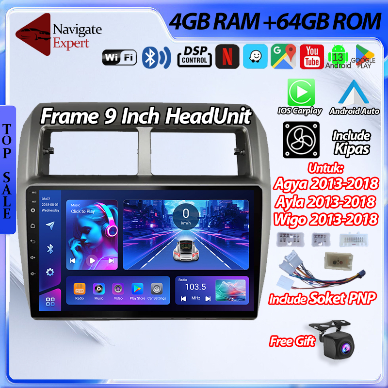 Jual Agya/Ayla/Wigo 2013-2018 8GB+128GB Head Unit Android 15 Mobil ...