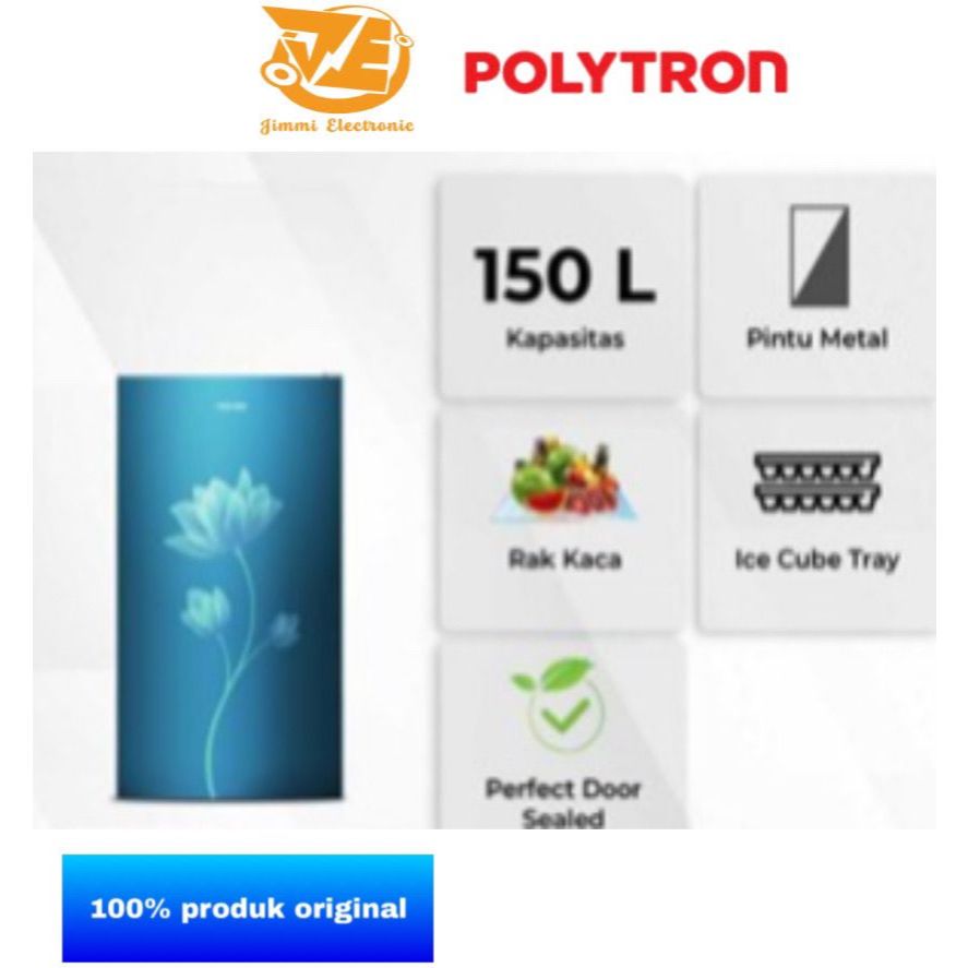 Jual POLYTRON PRB-159R/B Kulkas 1 Pintu 150Liter Pintu Metallic ...
