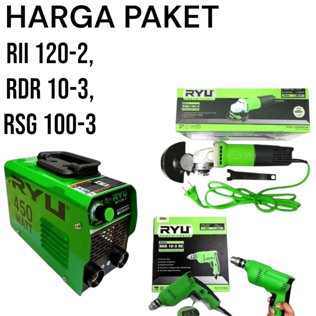 Jual RYU PAKET HEMAT 3 ITEM MESIN TRAVO LAS LISTRIK RII 120-2 + RDR10-3 ...