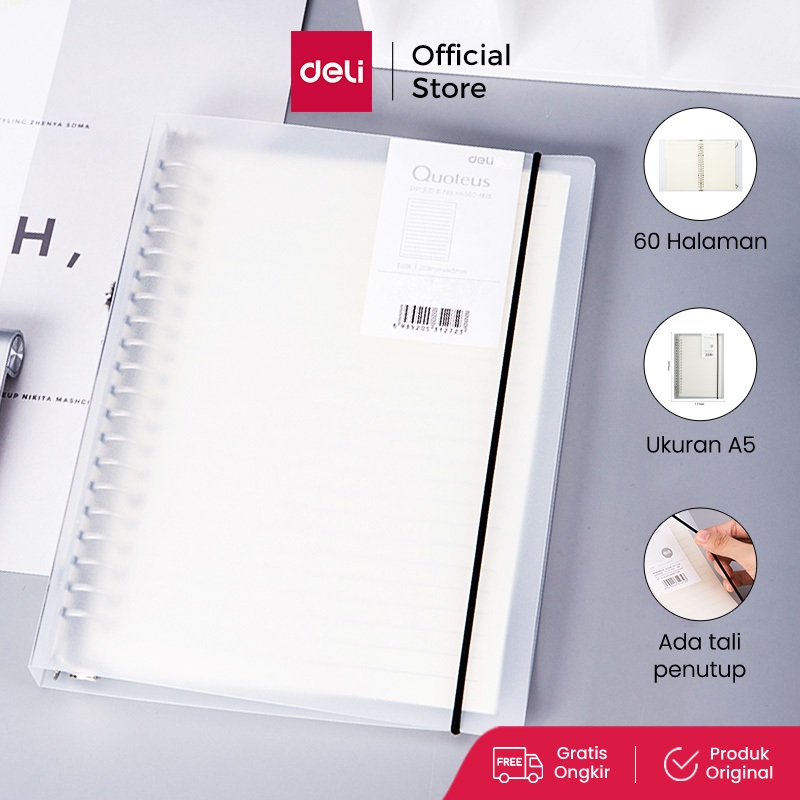 Jual Deli Binder / Loose-Leaf Notebook A4 A5 B5 Strap Kunci Free Refill ...