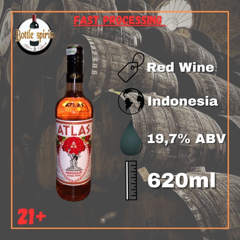 Jual [21+] Atlas Anggur Rose Pink 620ml | Shopee Indonesia