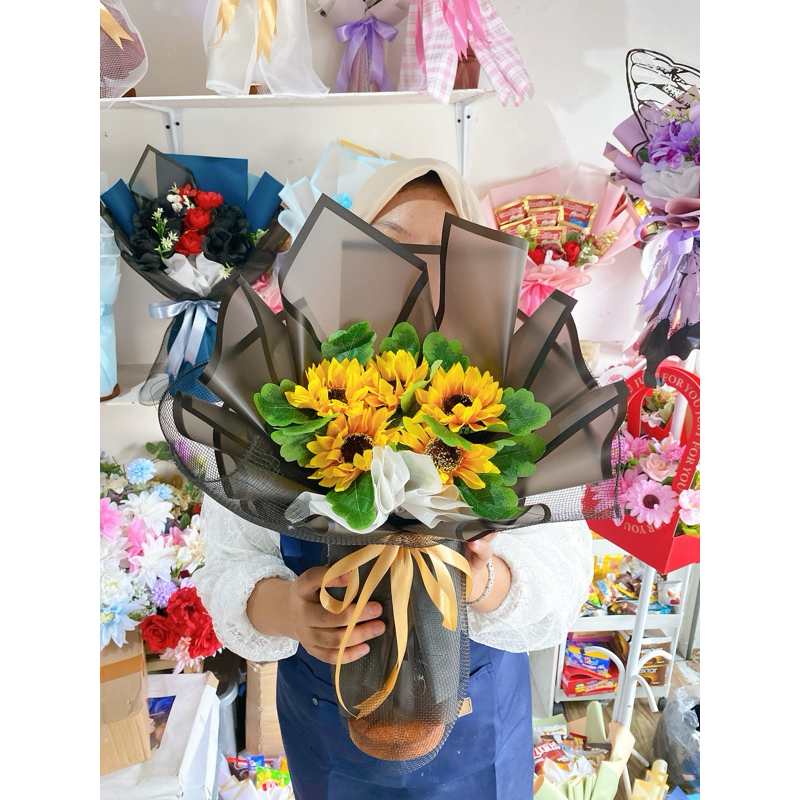 Jual BUKET BUNGA ARTIFICIAL MIX SIZE L/BUKET BUNGA PALSU/ BUKET BUNGA MAWAR MATAHARI/ANNIVERSARY ...