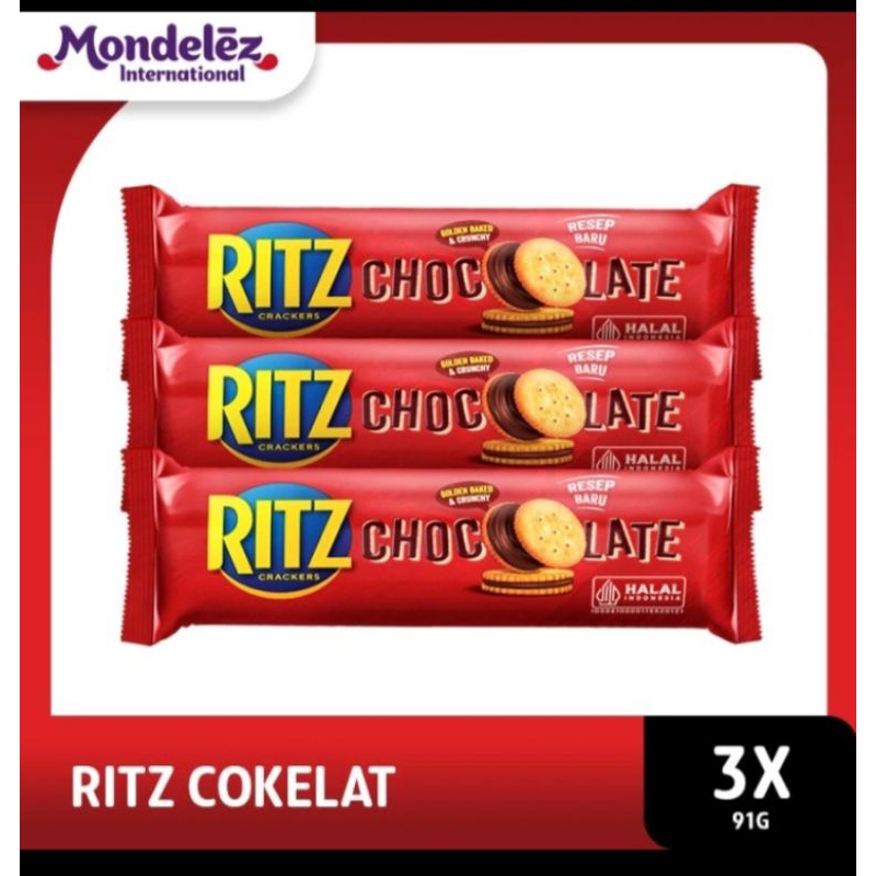 Jual Ritz Crackers Chocolate Biskuit Cokelat 91Gr isi 3Pc | Shopee ...
