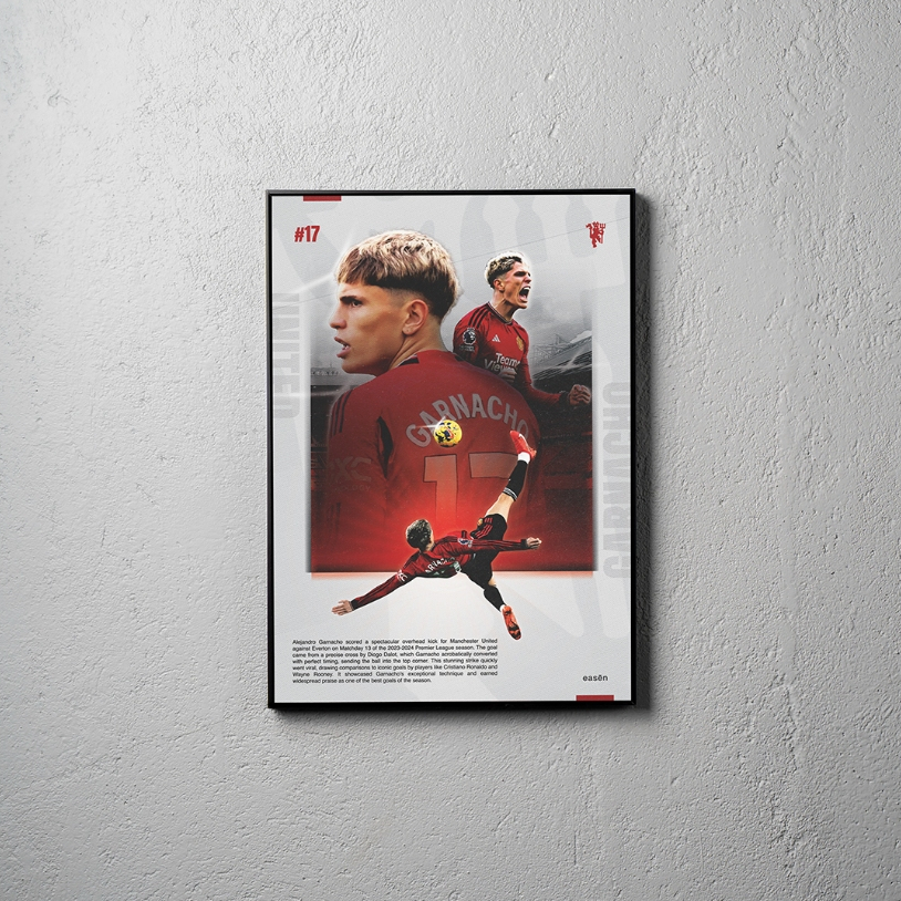 Jual Poster Alejandro Garnacho Manchester United - Frame A3 (29,7cm x ...