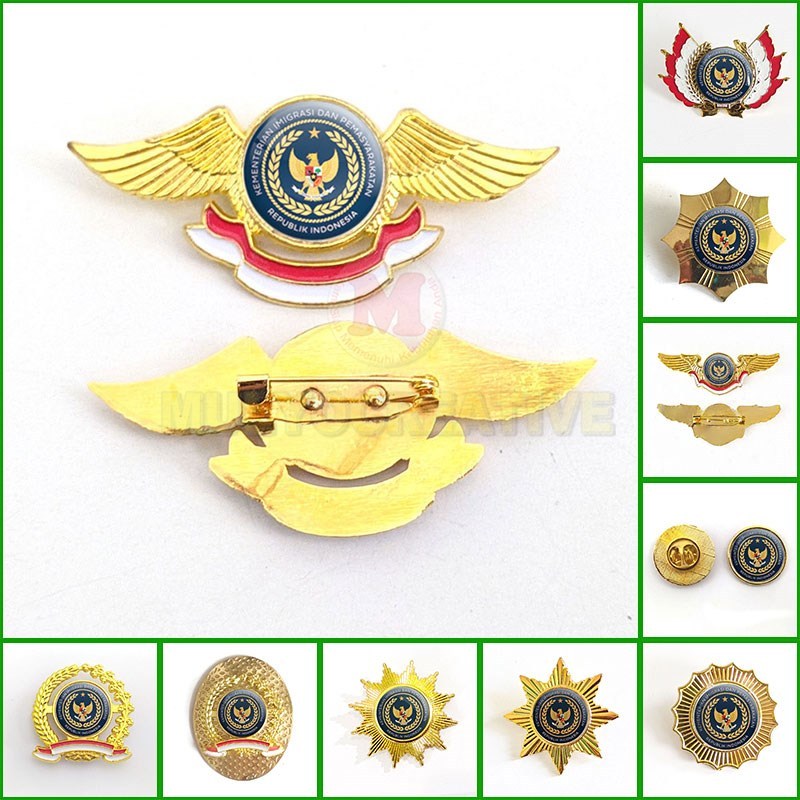 Jual Pin Kemenimipas Pin Bros Wing Logo Kementerian Imigrasi dan ...