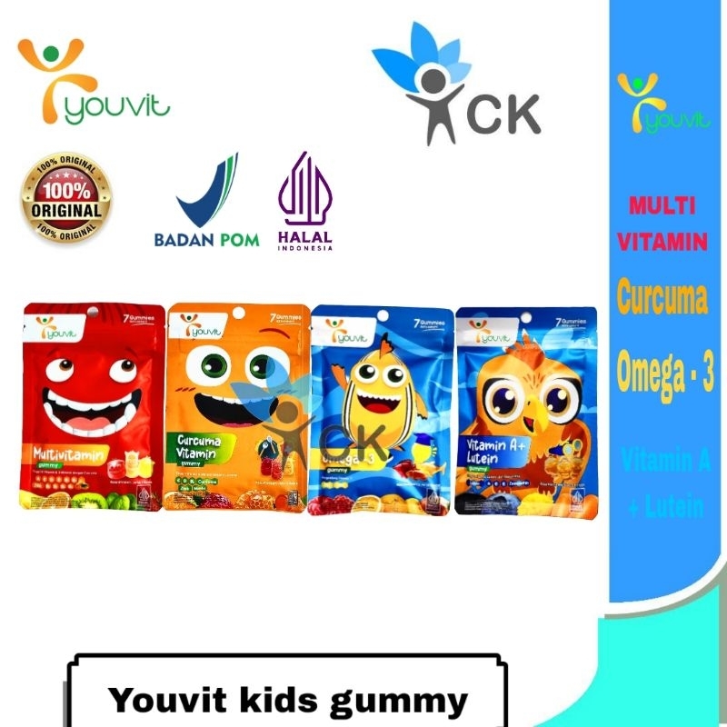 Jual YOUVIT kids gummy - multivitamin / omega-3 / curcuma / lutein + vitamin A - vitamin dan ...