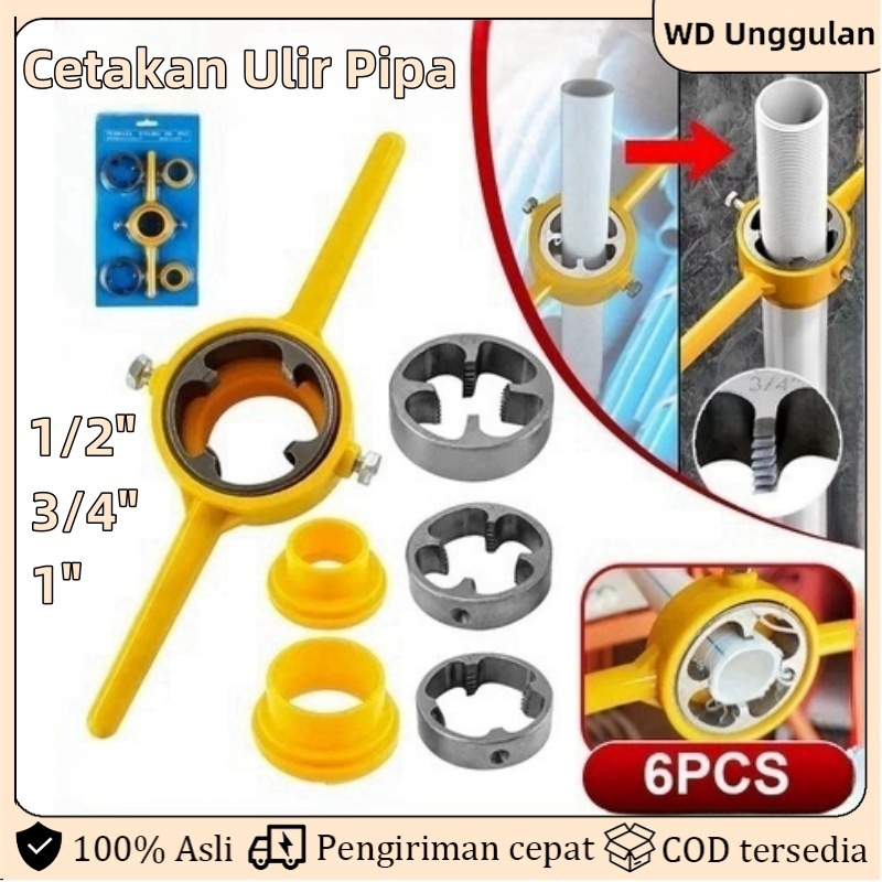 Jual Autentik 6PCS alat senai pipa PVC Pipe Threader thread maker Mata ...