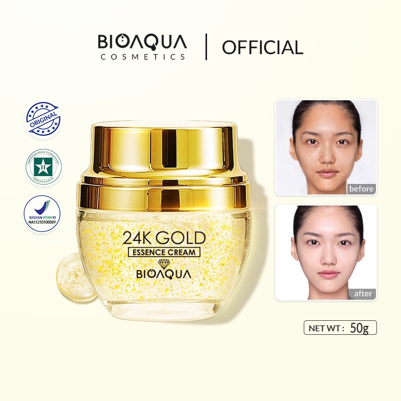 Jual BPOM BIOAQUA 24K Gold Hydrating skincare set Niacinamide whitening ...