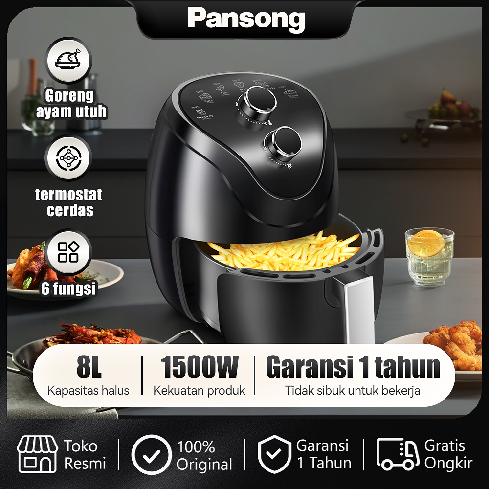Jual Pansong Air Fryer 8L Penggorengan Tanpa Minyak Kapasitas besar ...