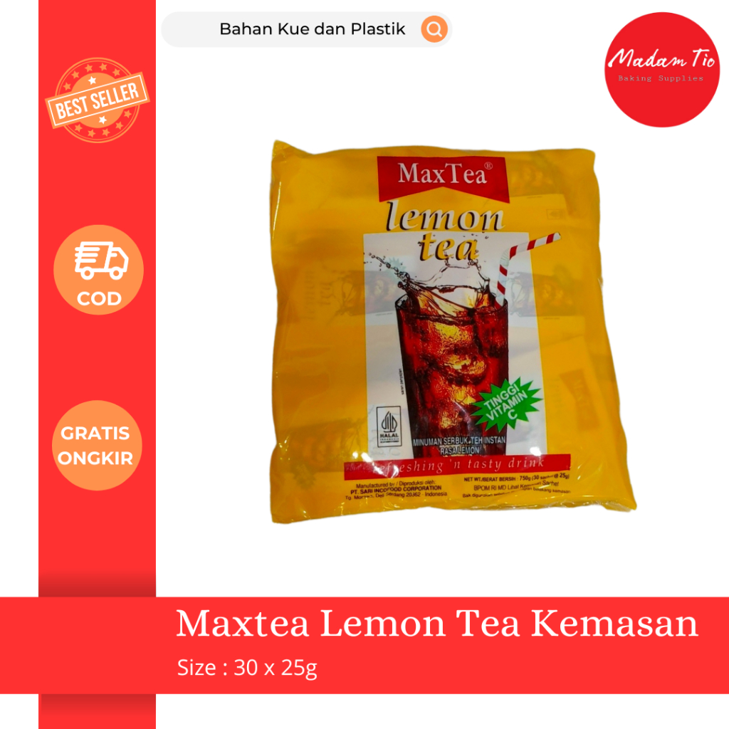 Jual Maxtea Lemon Tea (30 Sashet x 25gram) 1pack | Shopee Indonesia