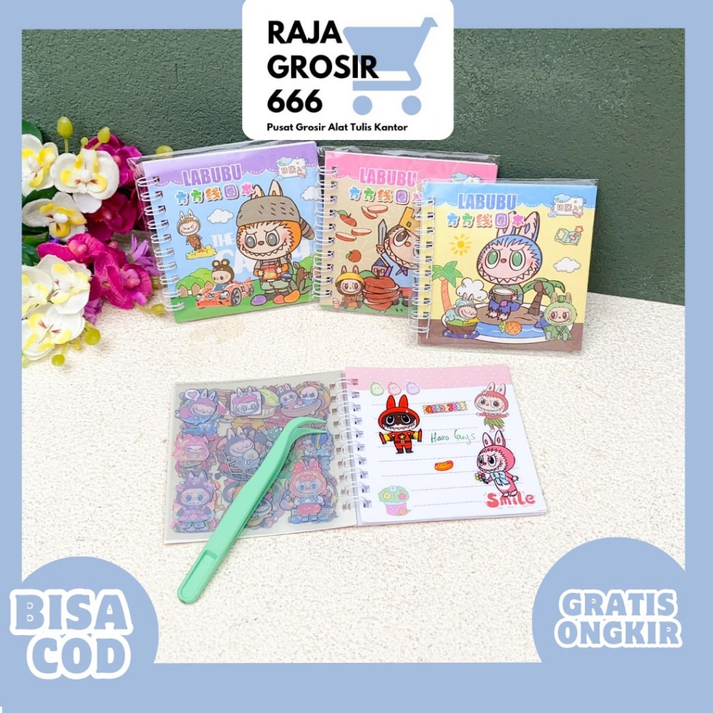 Jual Buku Spiral Sticker Labubu SZ-335 BK-1722 / Album Sticker foto ...