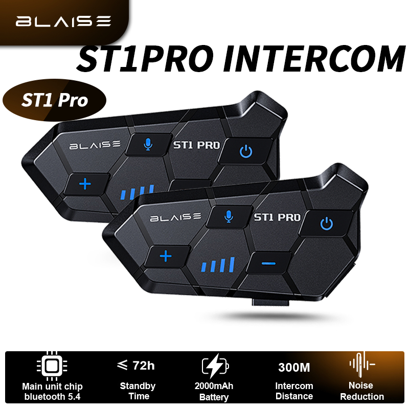 Jual BLAISE ST1 PRO Helmet Intercom Headset For 2 Riders with 300-meter ...