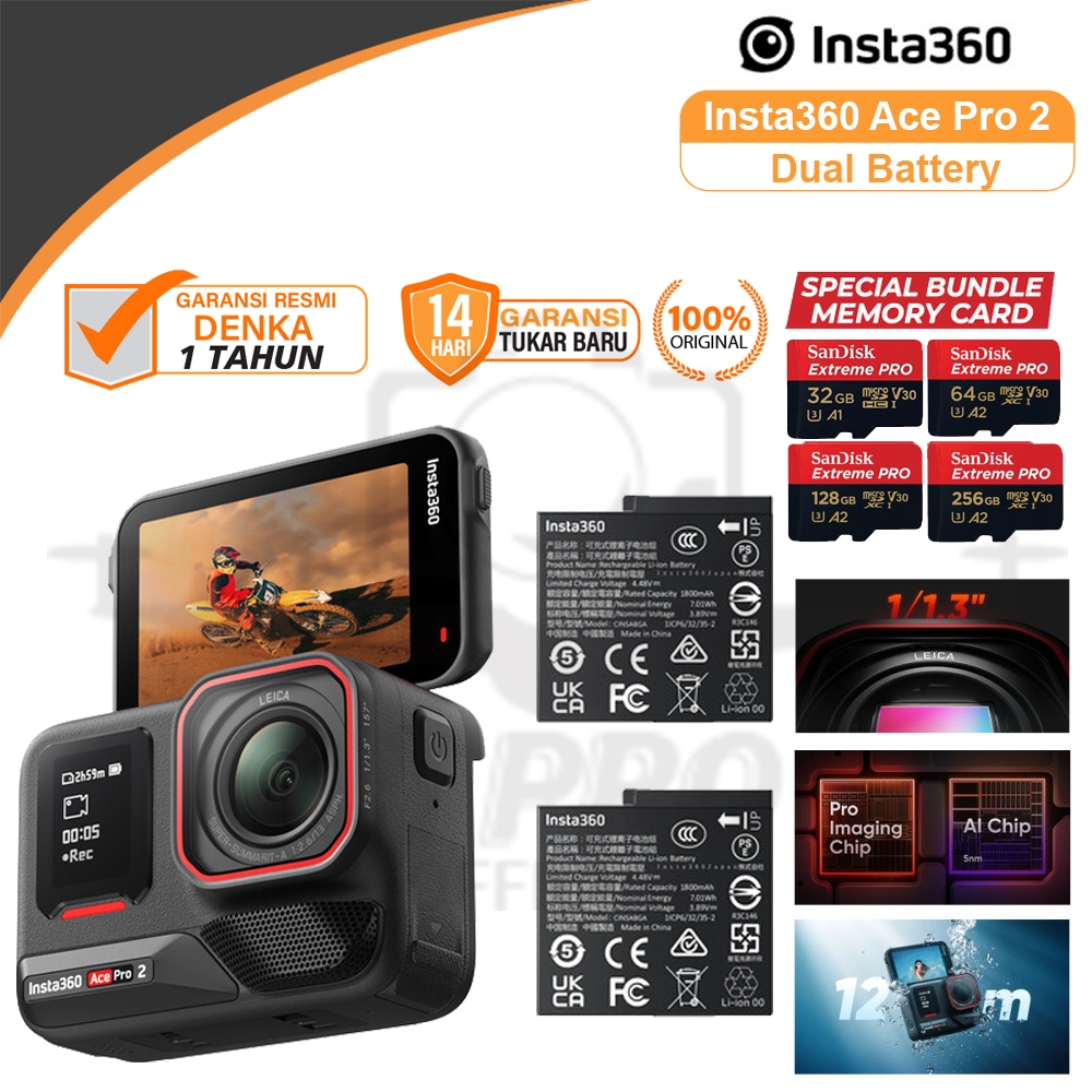 Jual Insta360 Ace Pro 2 Single Battery / Dual Battery + Xplorer Grip Kit / MM93 Marc Marquez ...