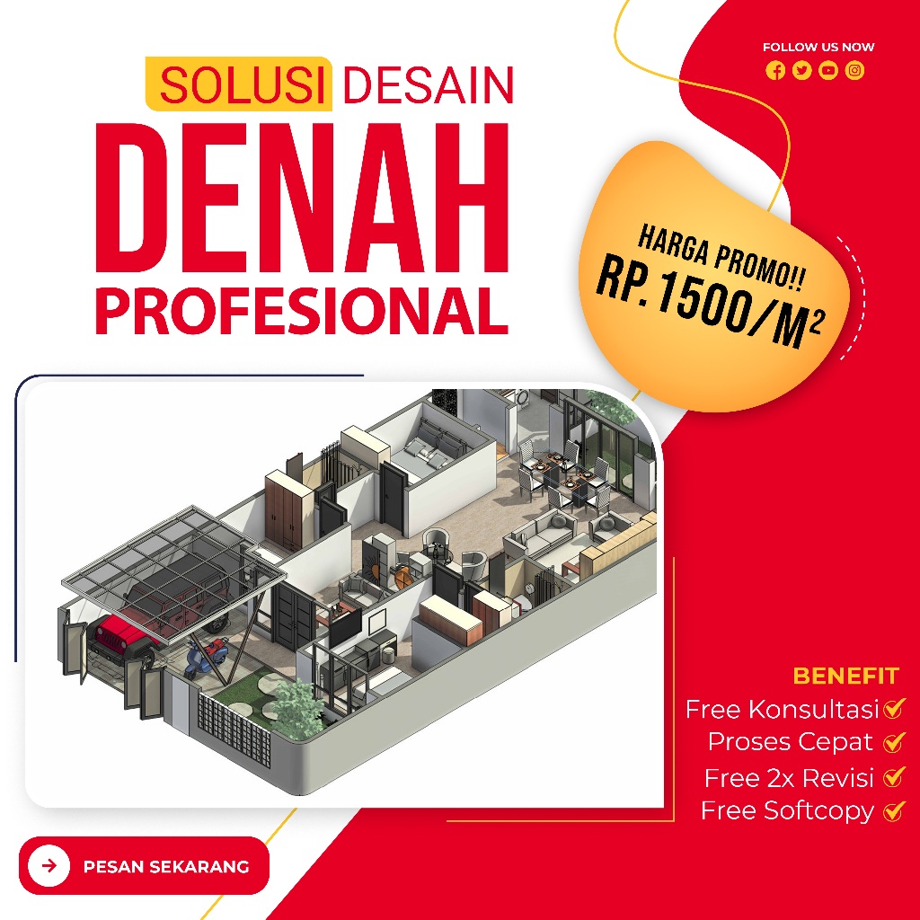 Jual Jasa Desain Gambar Arsitektur Denah 2D 3D Gedung Rumah Ruko Kost ...