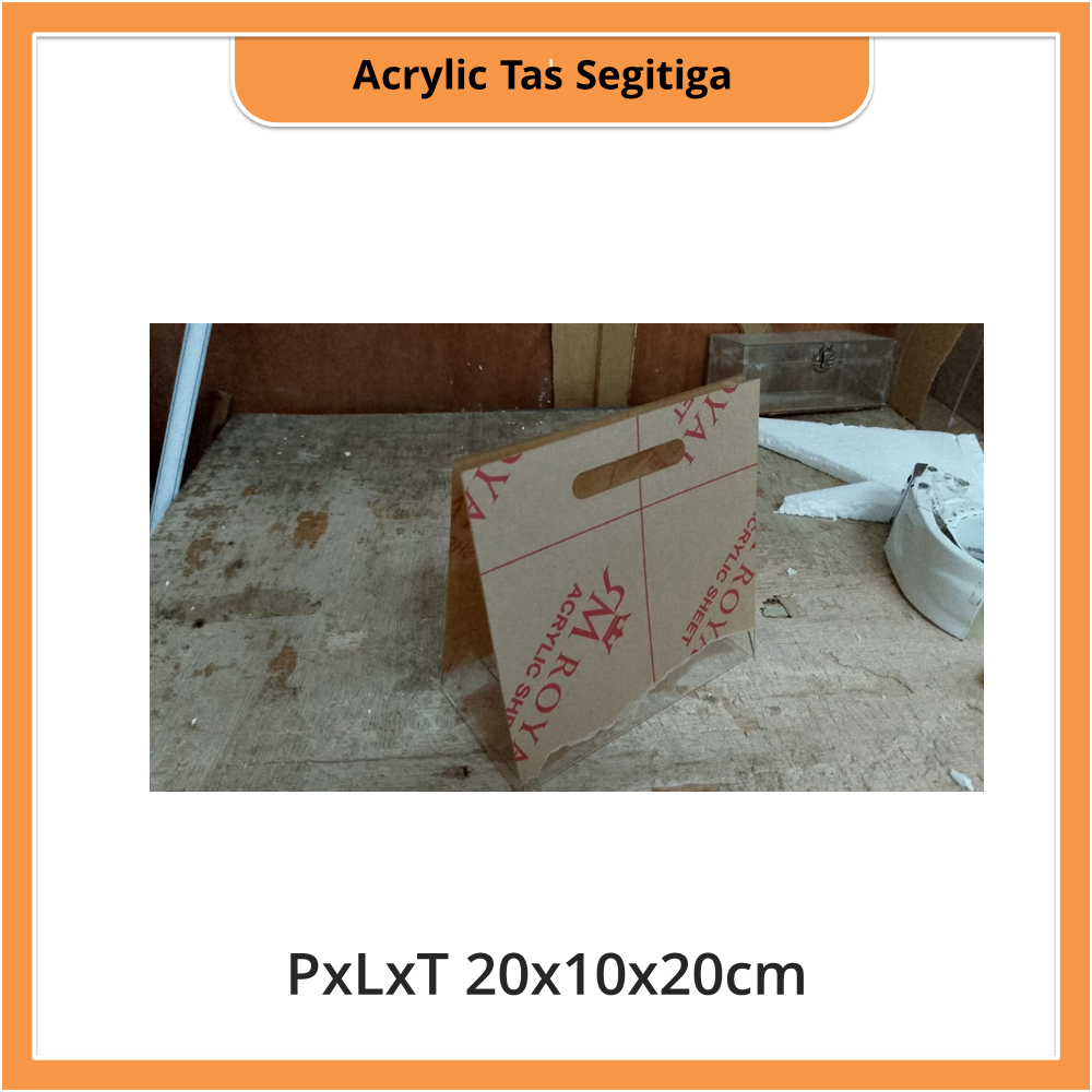 Jual Acrylic tas segitiga PxLxT 20x10x20cm | Shopee Indonesia
